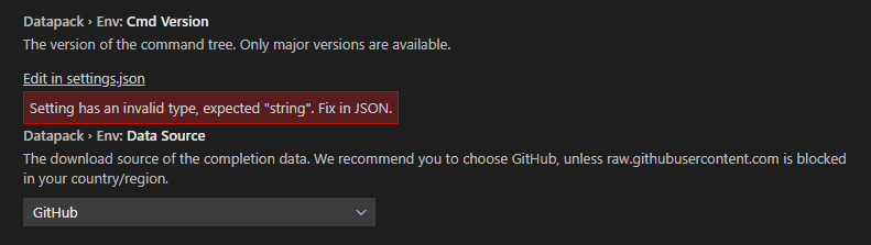 cmdVersion setting has invalid type · Issue #461 · SpyglassMC/Spyglass · GitHub