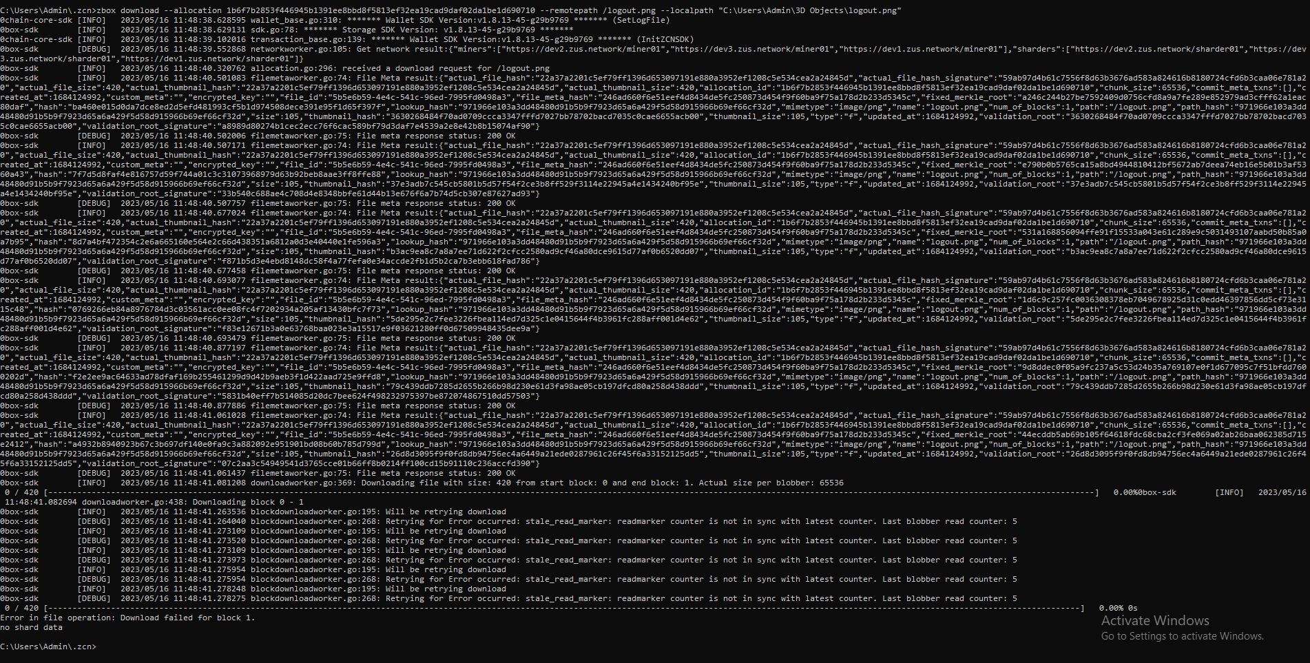 Download Command Is Not Working In Cli · Issue 967 · 0chaingosdk · Github