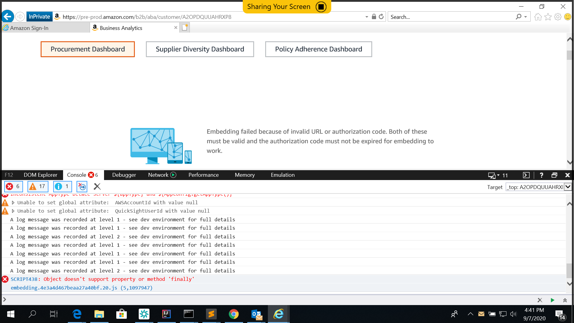 Ie 11 Support · Issue 50 · Awslabsamazon Quicksight Embedding Sdk · Github