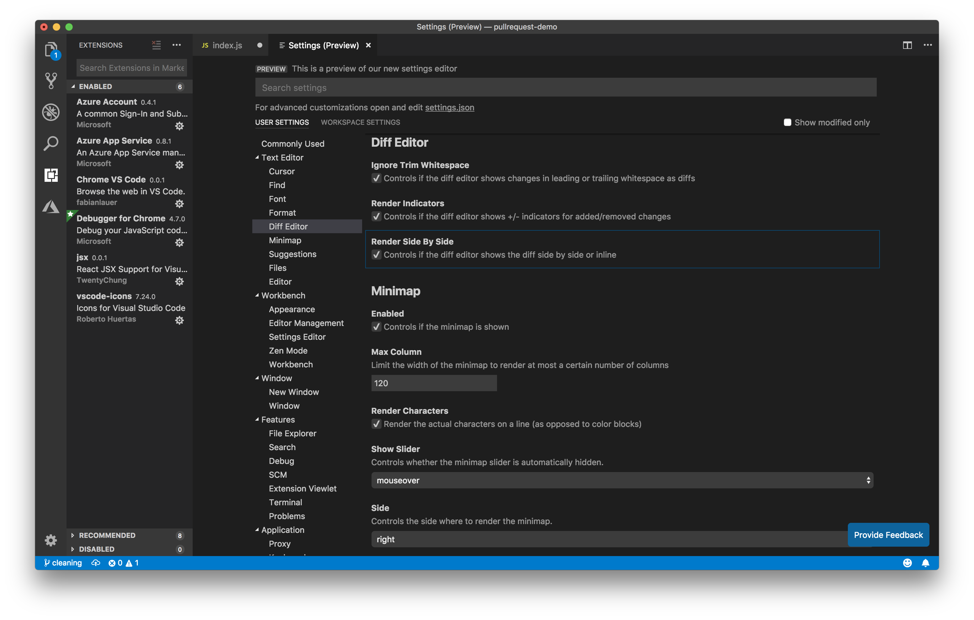Pressing space should toggle checkbox value in new settings editor ...