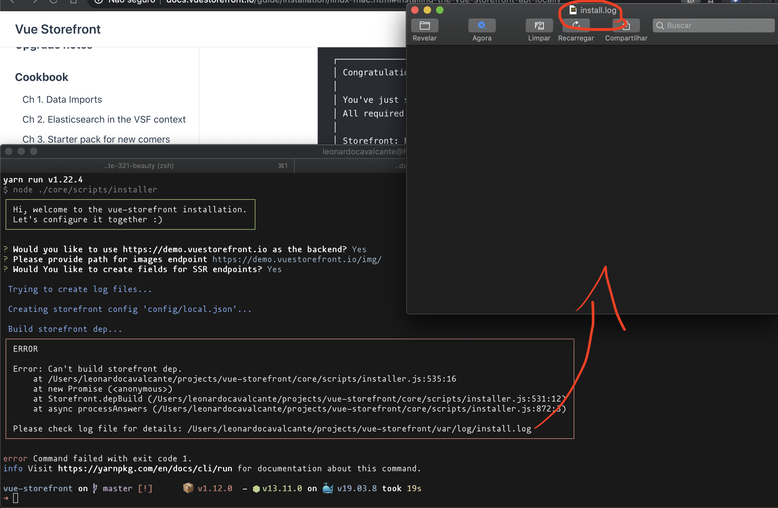 Error on installation · Issue #4520 · vuestorefront/vue-storefront · GitHub