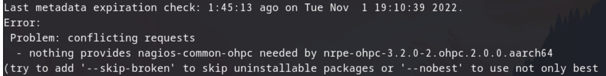 Missing `nagios-common-ohpc` (nrpe-ohpc required) · Issue #1619 · openhpc/ohpc · GitHub