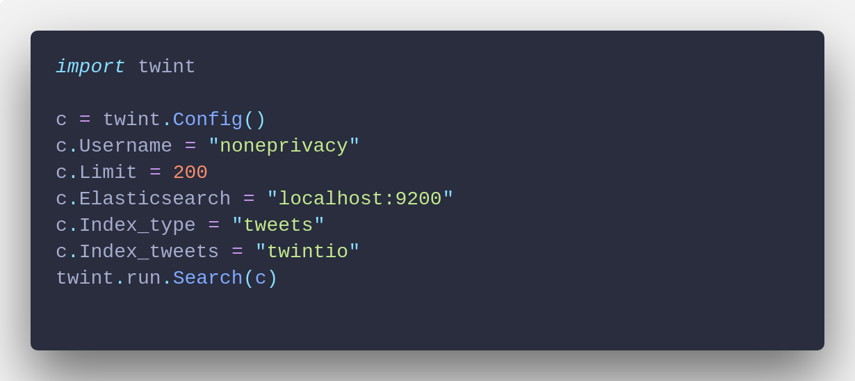 Elasticsearch type: possibility to change it · Issue #216 · twintproject/twint · GitHub