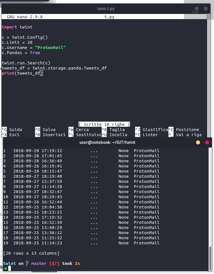 [REQUEST] Save Followers with Pandas · Issue #173 · twintproject/twint · GitHub