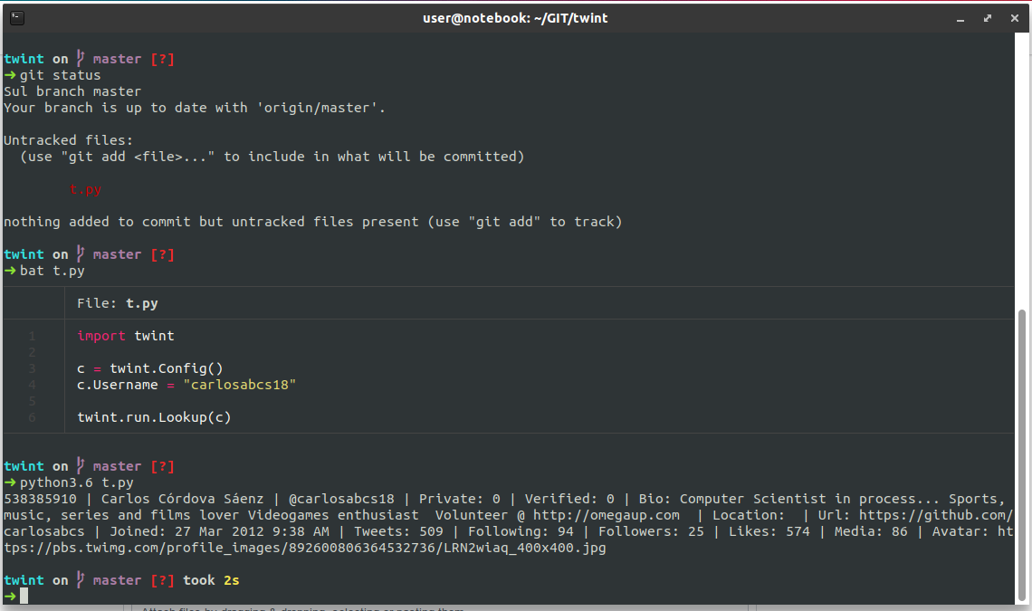 NoneType exception using both c.Username and c.User_id · Issue #376 · twintproject/twint · GitHub