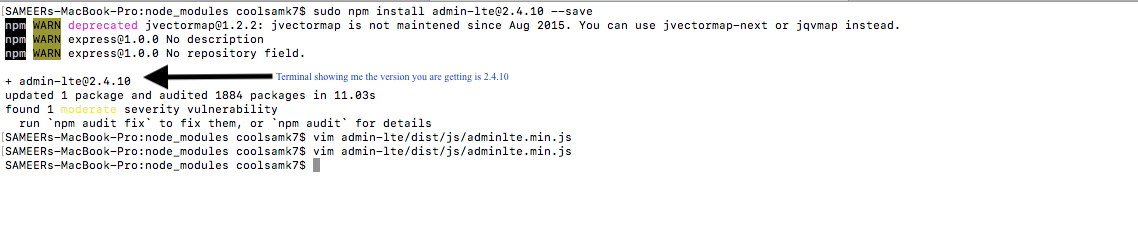 2.4.8 version getting from NPM · Issue #2124 · ColorlibHQ/AdminLTE · GitHub