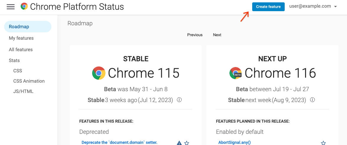 Feature Owner Tasks · GoogleChrome/chromium-dashboard Wiki · GitHub