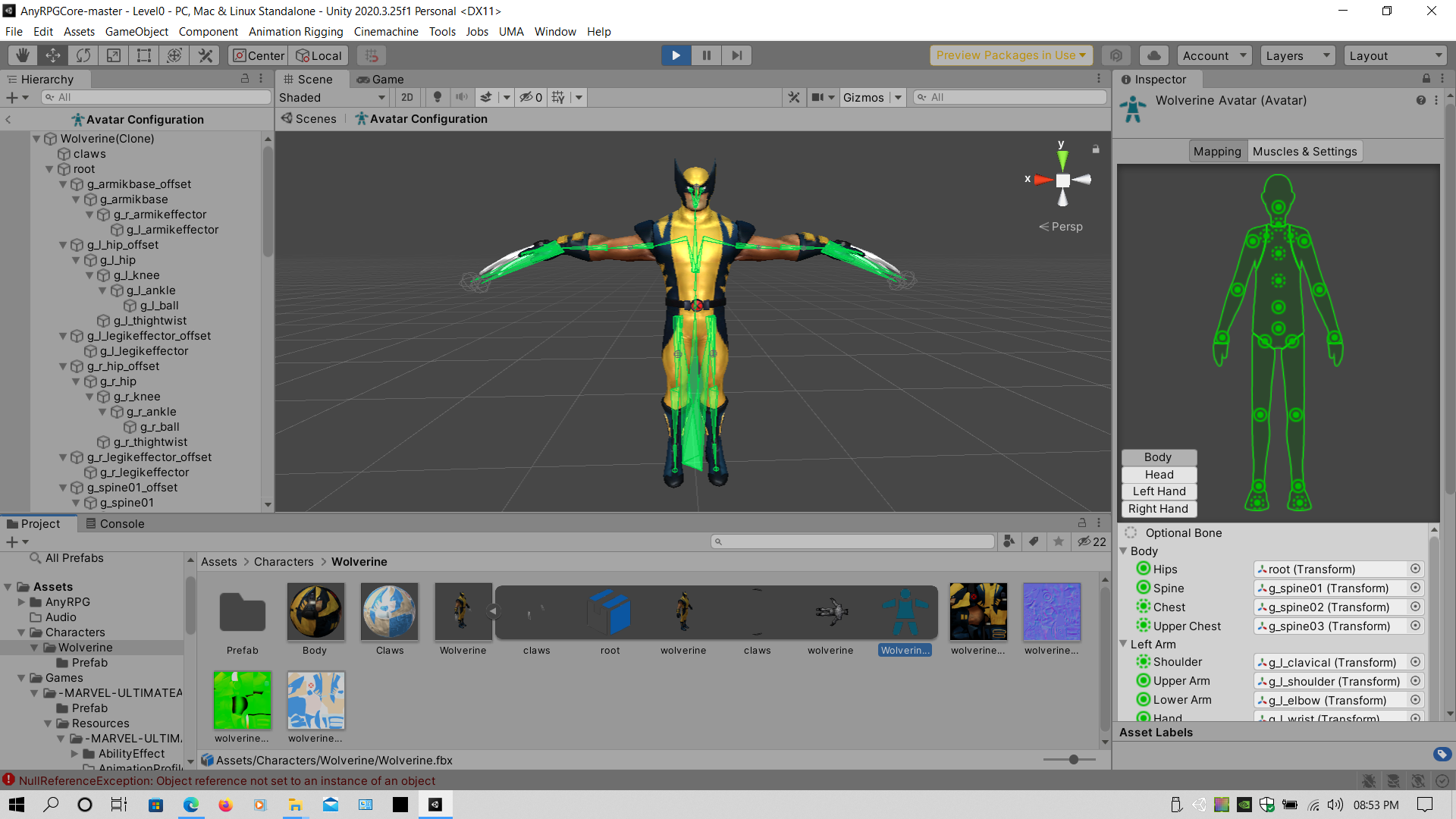 Further Testing with a custom humanoid character- some errors in the ...