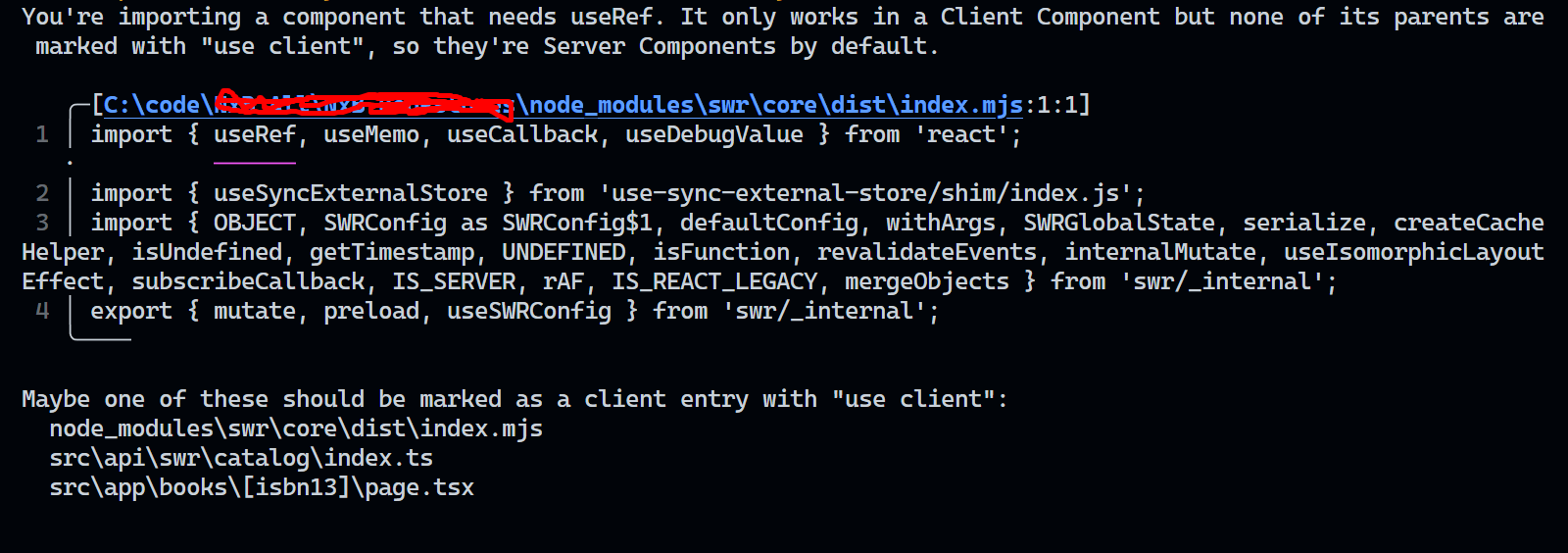 split swr logic in its own file for better compatibility with next.js ssr (/app directory ...