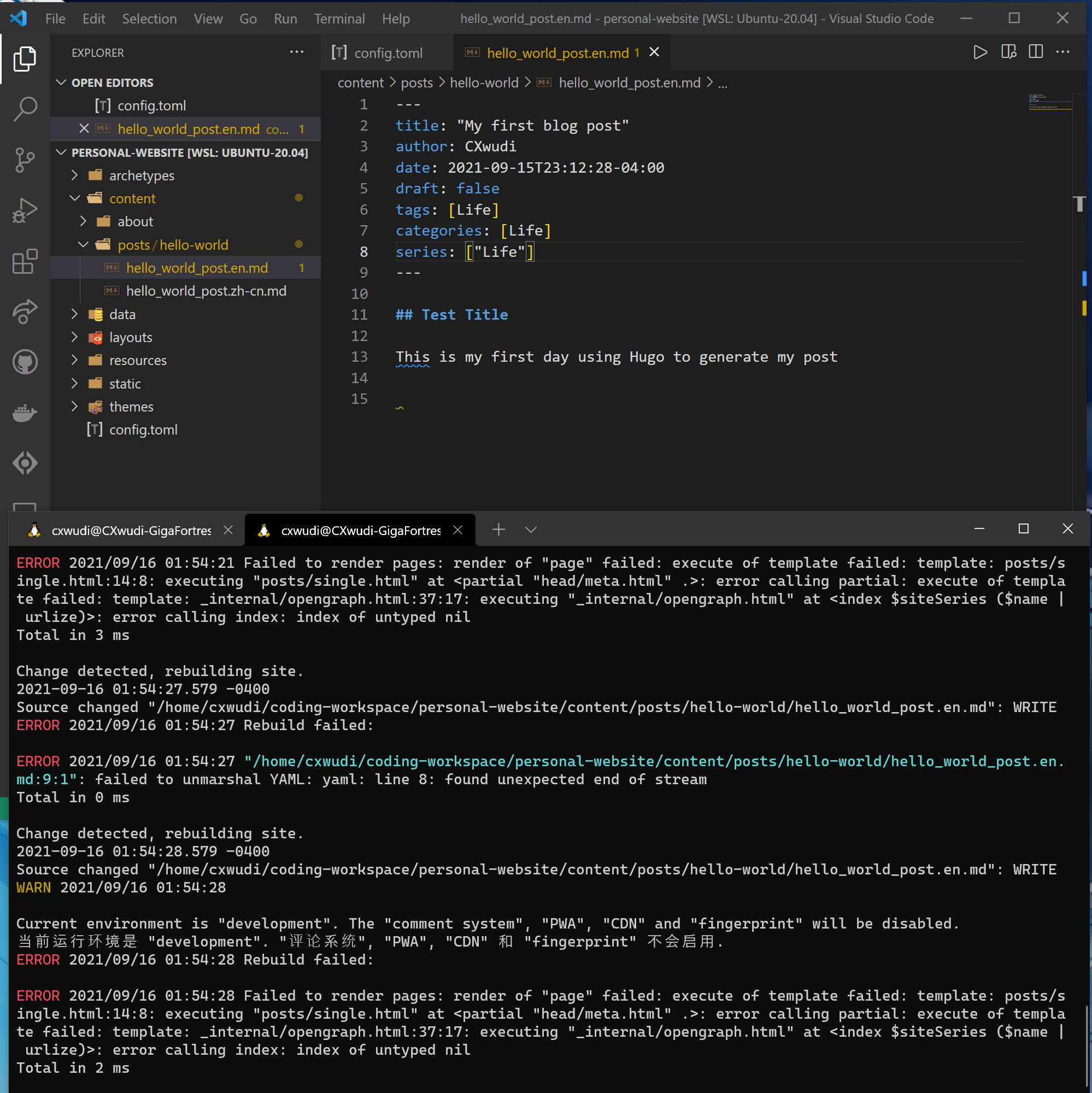 [BUG] Can't put a post to series / 无法使用系列 · Issue #227 · HEIGE-PCloud/DoIt · GitHub