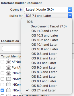 XCode 9 error: Compiling IB documents for earlier than iOS 7 is no longer supported · Issue ...