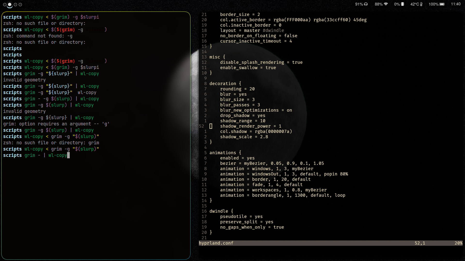 Wallpaper changes on fullscreen with transparency ( wl-roots Hyprland ) · Issue #1918 · neovide ...