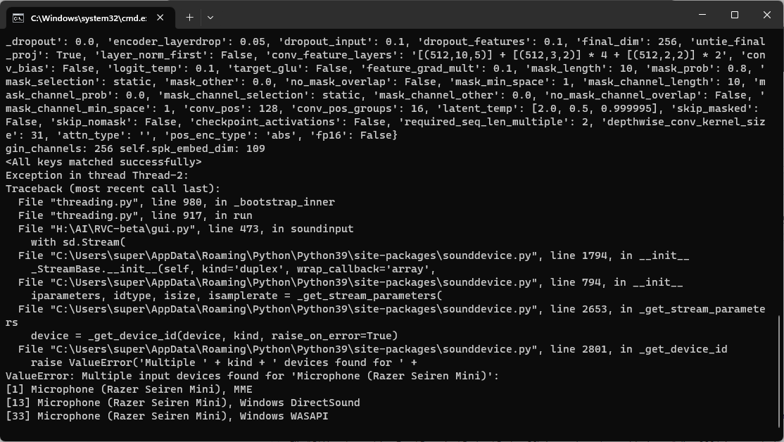 点击开始音频转换时发生错误 Multiple input devices found for Microphone · Issue #405 ...