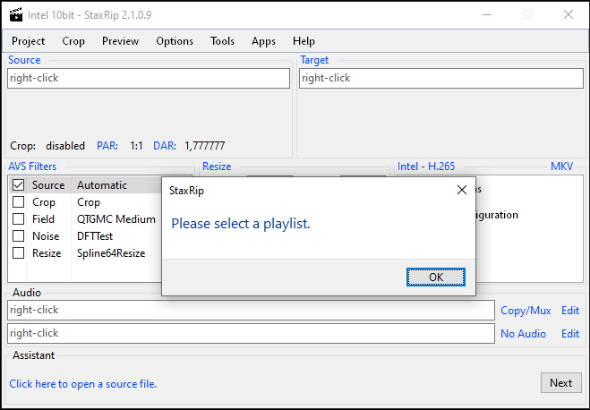 Open Blu-ray Folder missing playlist · Issue #178 · staxrip/staxrip · GitHub