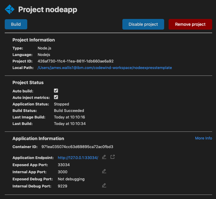 Rewrite project summary pages · Issue #1362 · eclipse-archived/codewind · GitHub