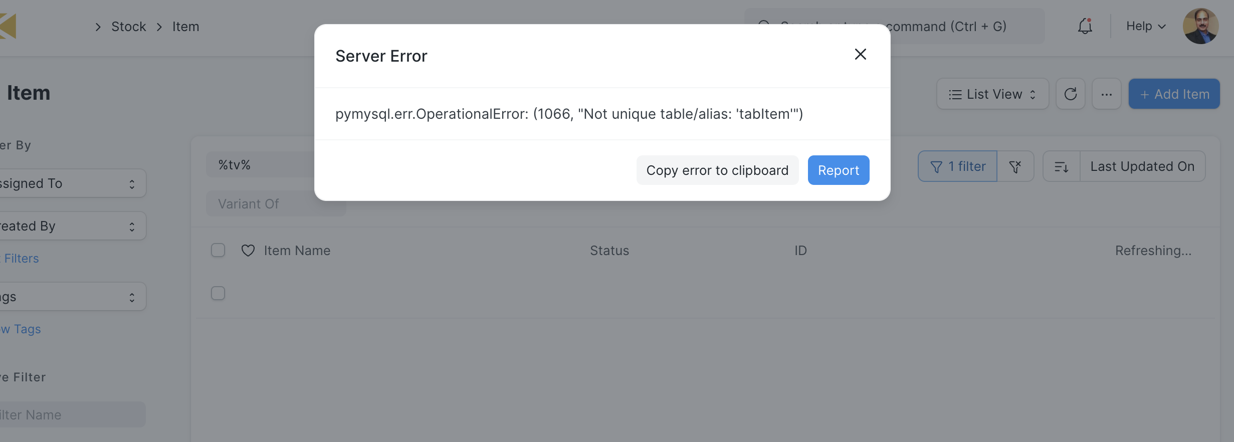 Item Customize Show Title In Link Fields Does Not Work Getting Error