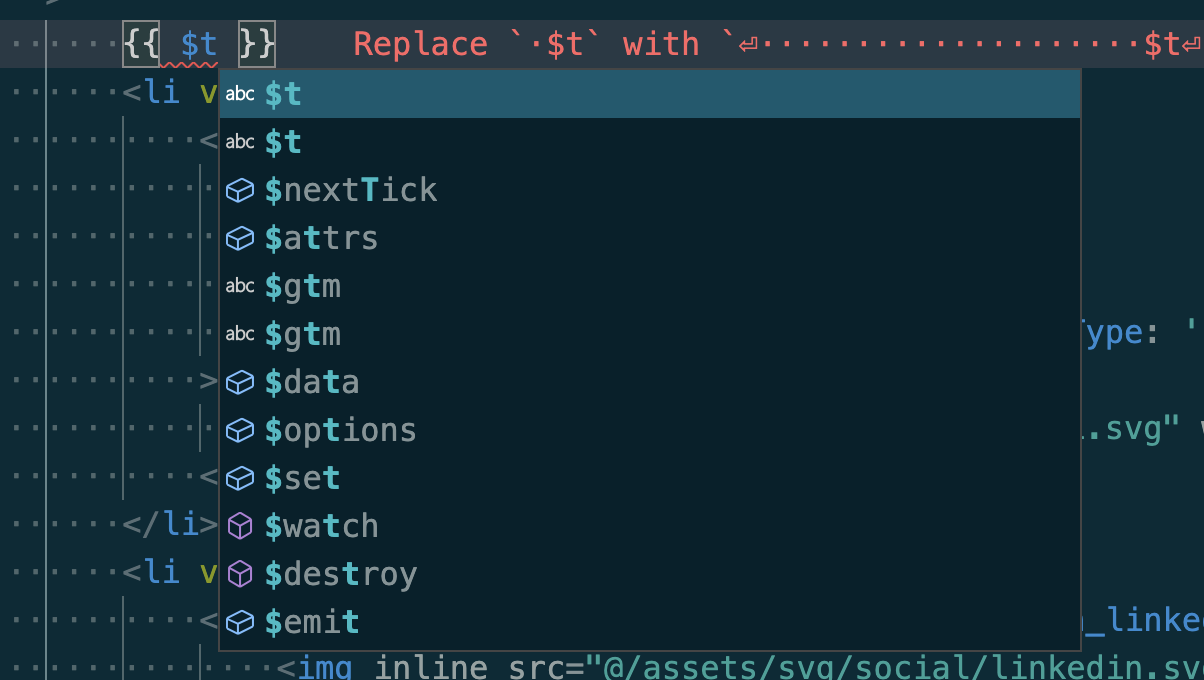 t() }}` get expanded to `{{ $nextTick() }}` with Volar · Issue #1790 ...
