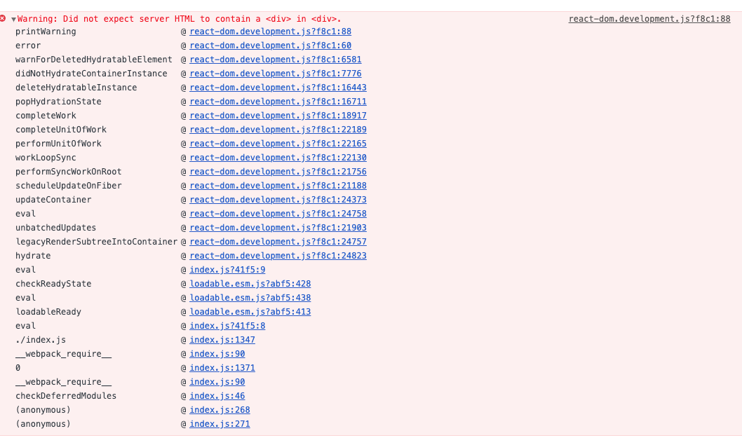 Warning: Did not expect server HTML to contain a in . · Issue #557 · gregberge/loadable ...