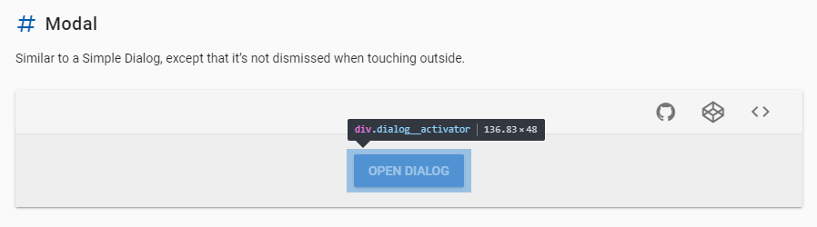 [Bug Report] dialog activator is bigger than the actual button (caused by margin of button ...