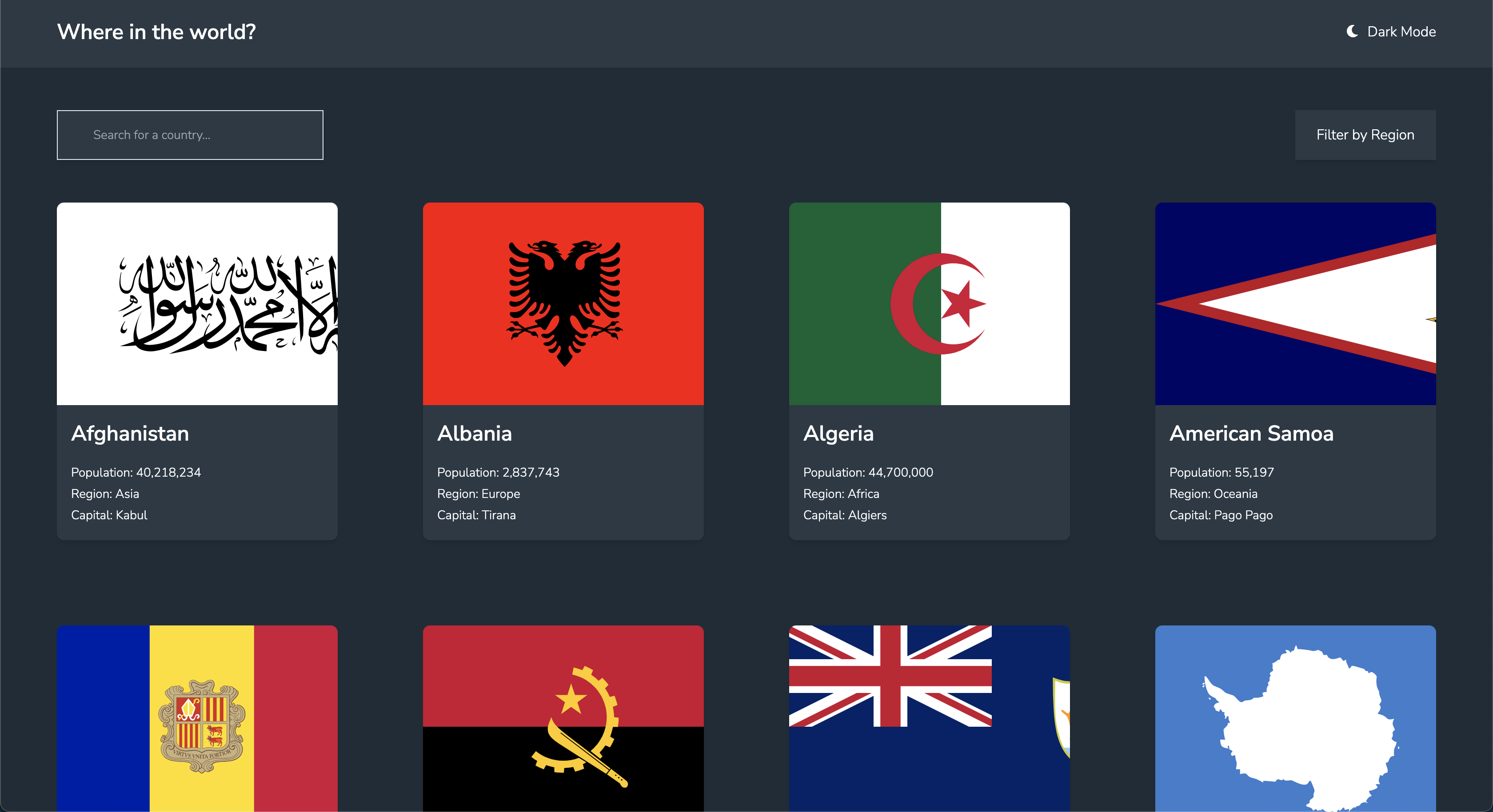 GitHub - Samuel-Ngwarai/fm-countries-api: Frontend Mentor project showing countries