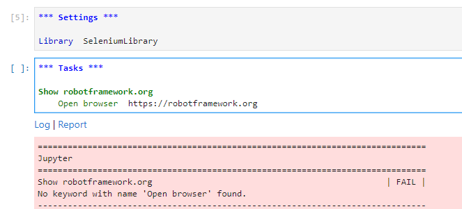 Selenium keywords Not Working Issue 26 Robots from jupyter 