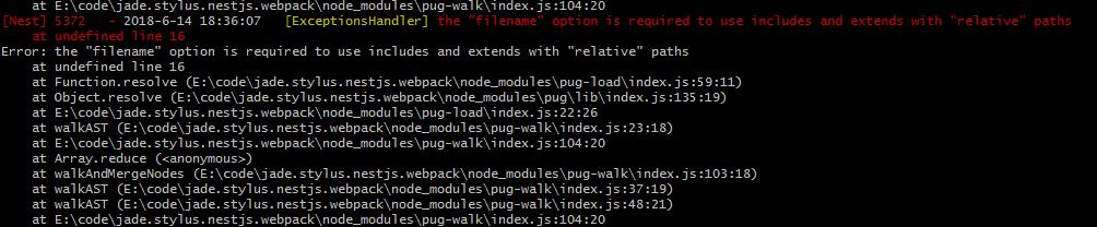 bug occur when I combine nest and pug template · Issue #784 · nestjs/nest · GitHub