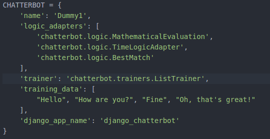 Cannot get response from chatterbot with Django · Issue #830 · gunthercox/ChatterBot · GitHub