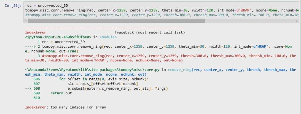 Ring Removal after reconstruction · Issue #415 · tomopy/tomopy · GitHub