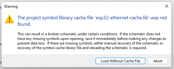 The cache file is missing and project can't be loaded in kicad. · Issue #1 · Tinkerforge/esp32 ...