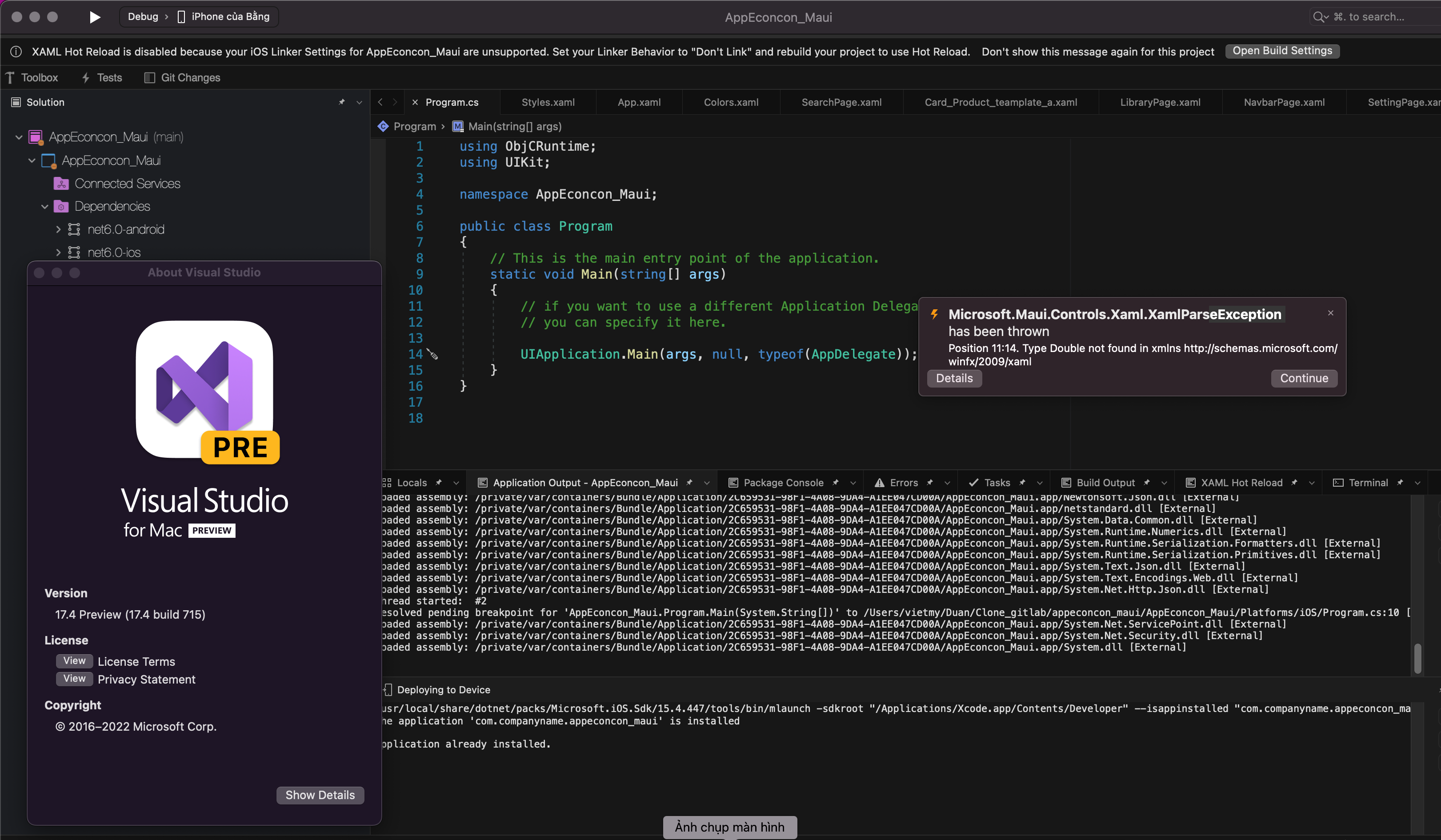 [iOS] Type x:Double not found in xmlns http://schemas.microsoft.com ...