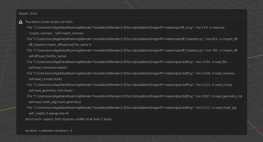 Unpack From Requires A Buffer Of At Least 2 Bytes · Issue 235 · Parik27 Dragonff · Github