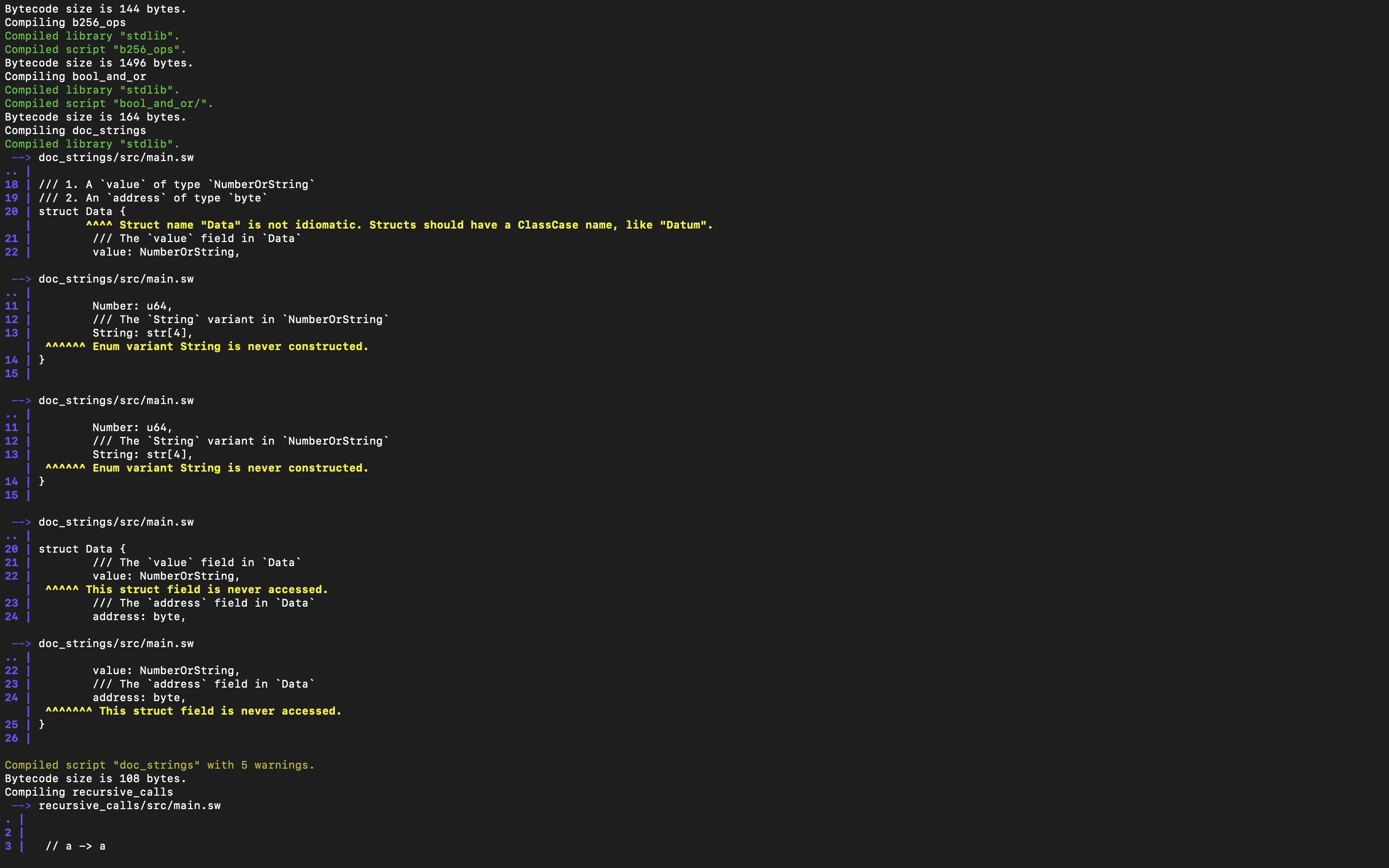 Some Warnings Highlighting Is In The Wrong Spot · Issue 268 · Fuellabs Sway · Github