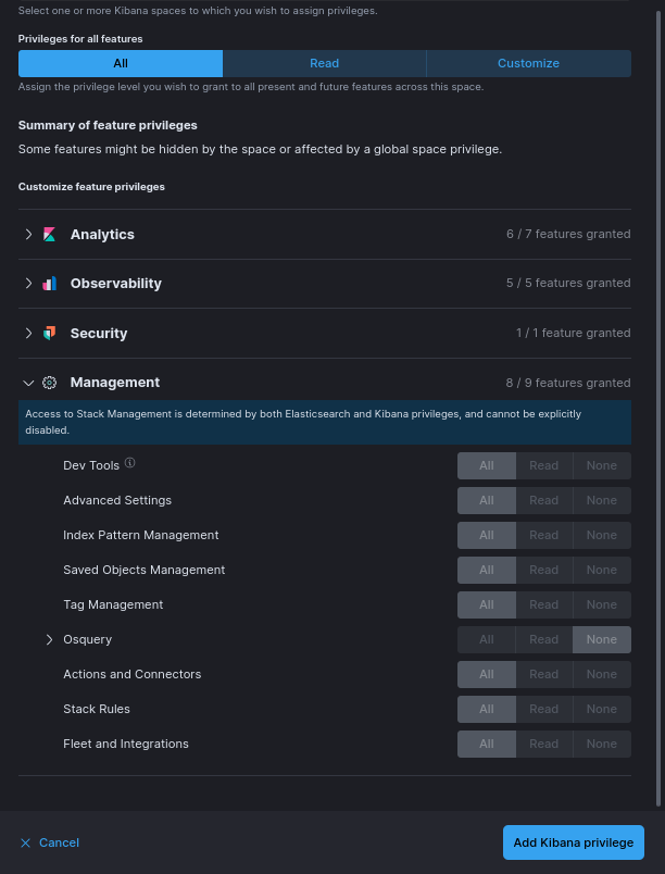 [BUG] permissions, all doesn't mean all · Issue #128768 · elastic/kibana · GitHub