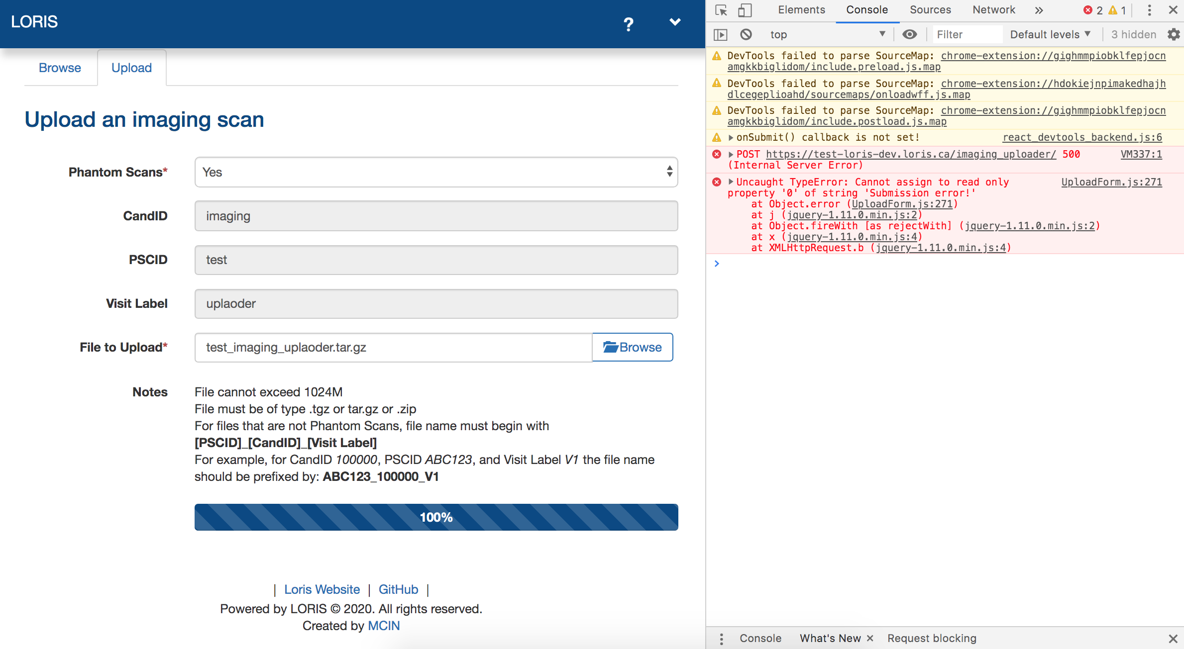[imaging_uploader] Uploading phantom scan unsuccessful · Issue #6285 · aces/Loris · GitHub