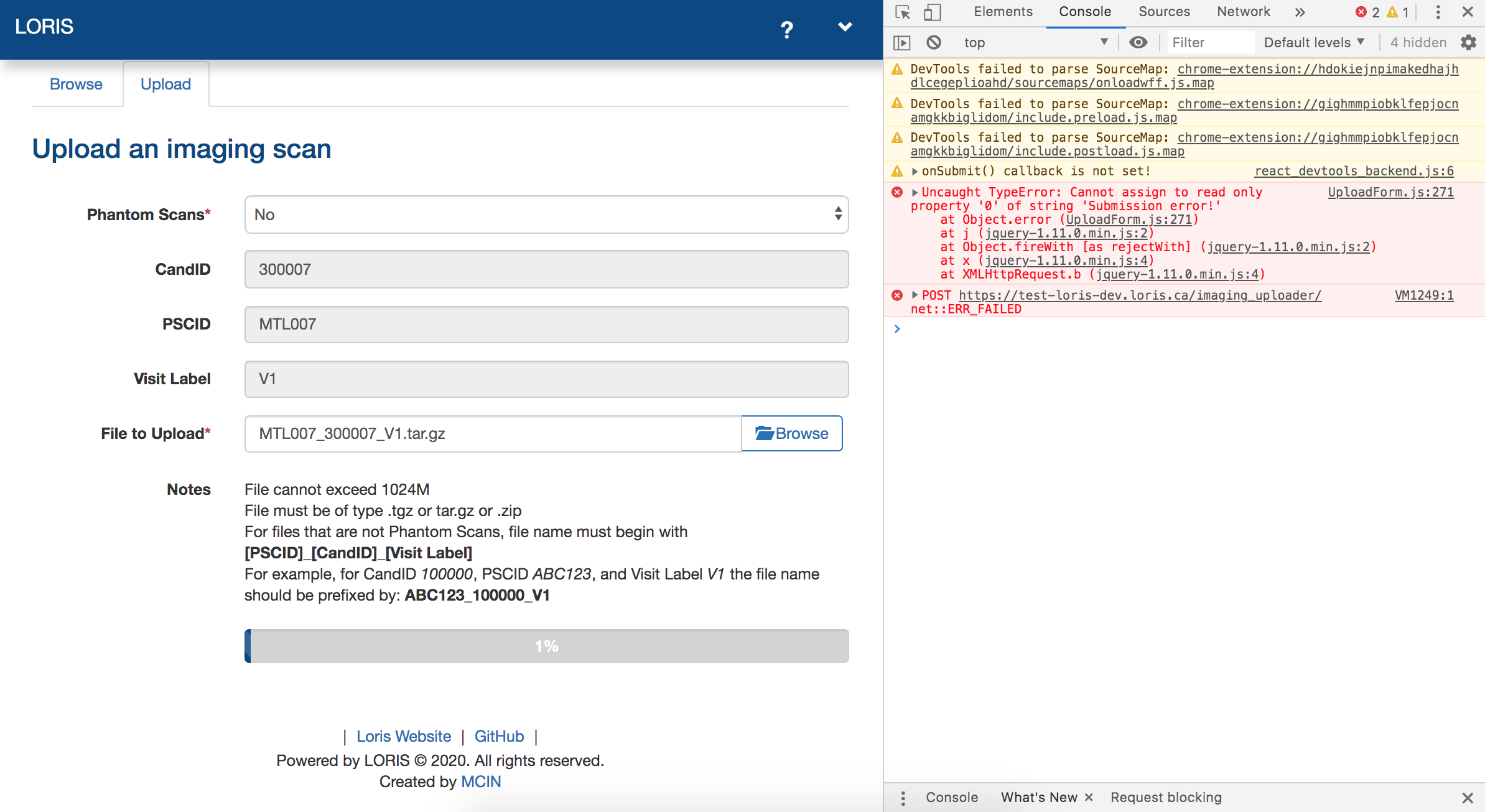 [Imaging_uploader] Uploading file bigger than 1024MB doesn't throw ...