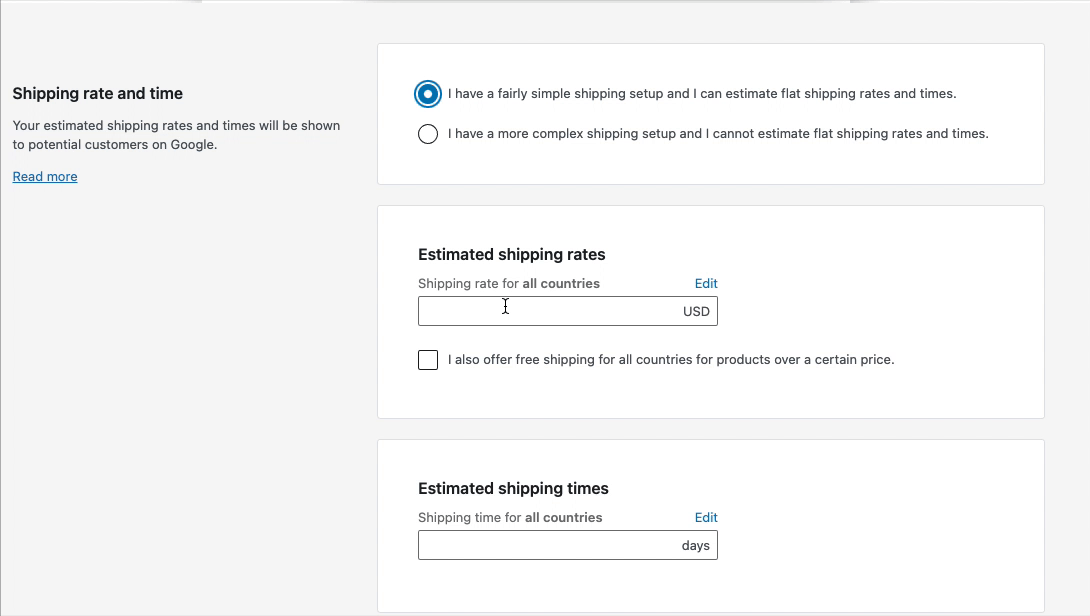 Shipping values flash during the onboarding setup · Issue #1078 · woocommerce/google-listings ...
