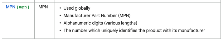 Allow Unicode characters in the MPN value when syncing a product ...