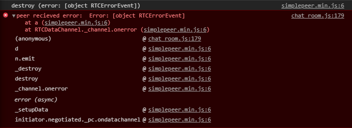 peer.destroy() throws RTCErrorEvent · Issue #657 · feross/simple-peer · GitHub