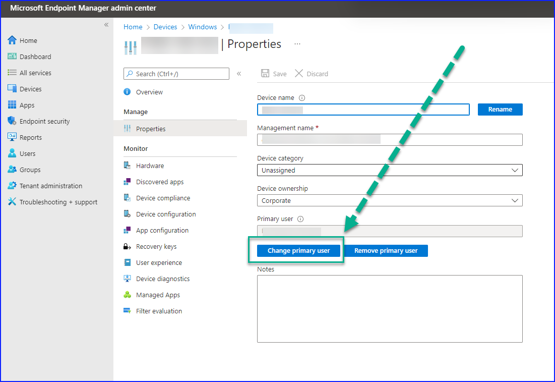 FEATURE REQUEST: Add option to Change Primary User for applicable ...