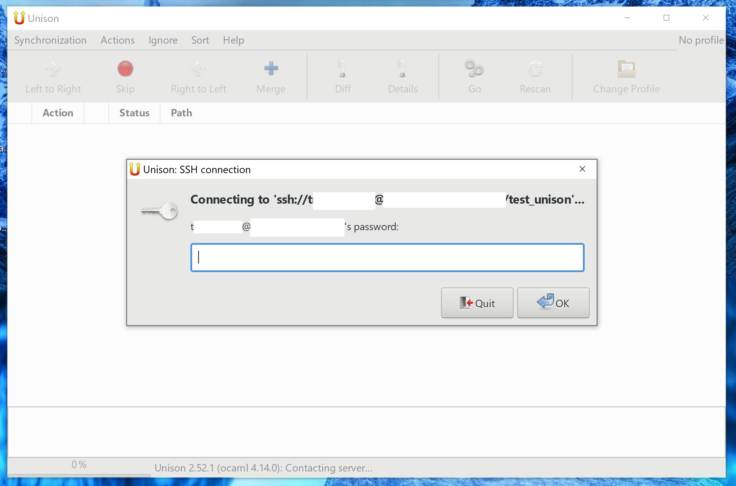 Unsion with OpenSSH on Windows shows empty prompt · Issue #794 · bcpierce00/unison · GitHub
