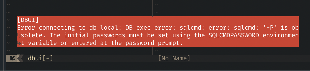 MSSQL password prompt · Issue #127 · tpope/vim-dadbod · GitHub