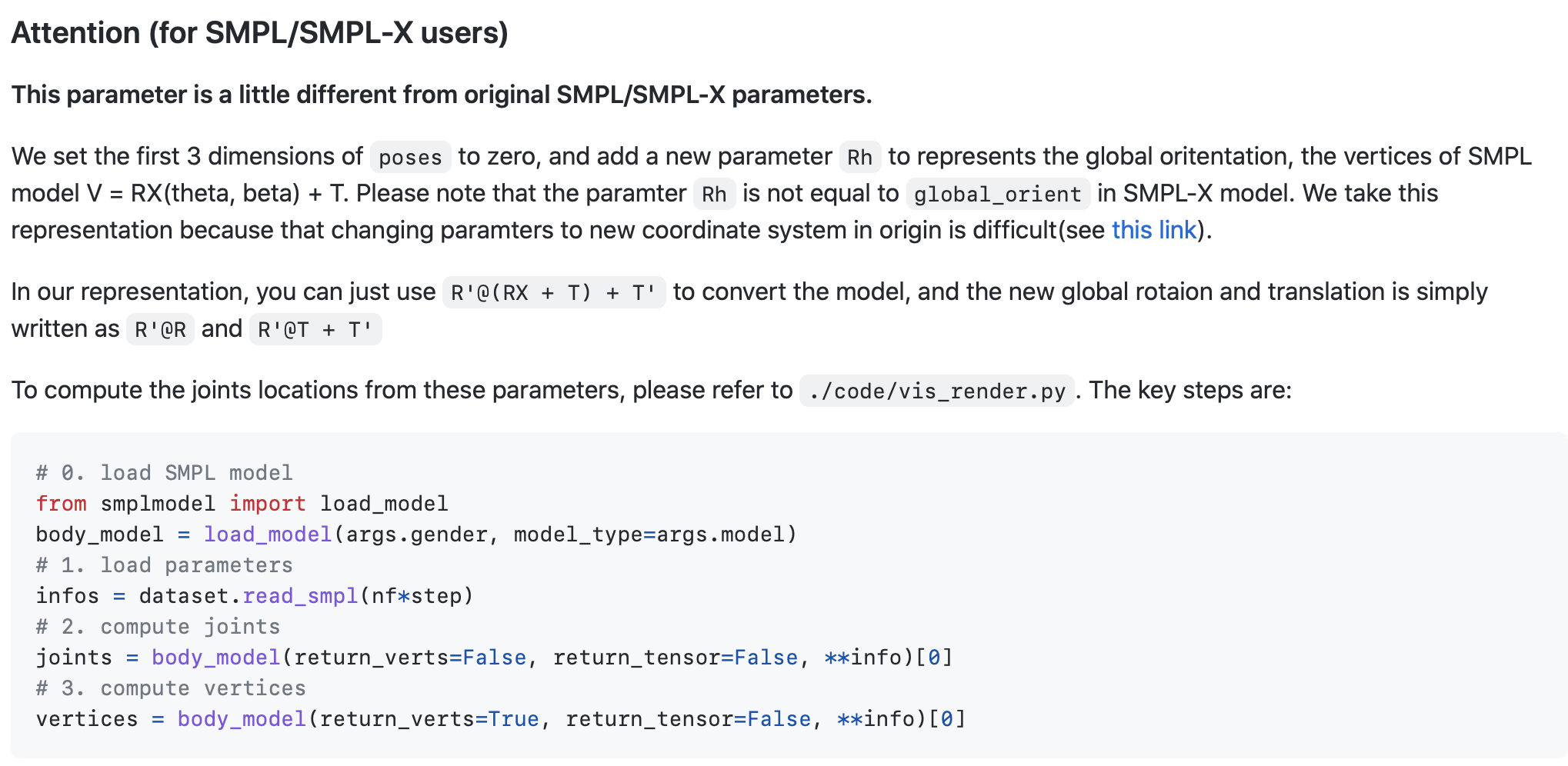 Converting Output SMPL to the standard SMPL parameters · Issue #103 · zju3dv/EasyMocap · GitHub