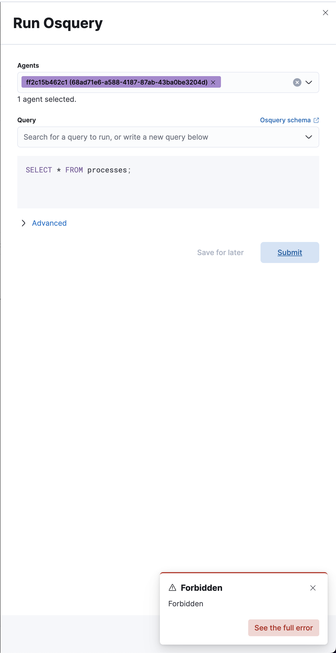 [Security Solution] Not able to execute osquery from investigation guide for a custom role with ...