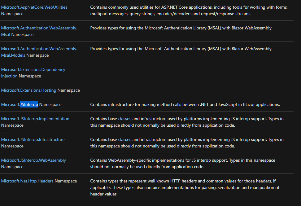 Microsoft.JSInterop - Undoc 6.0 APIs · Issue #7286 · dotnet/dotnet-api-docs · GitHub