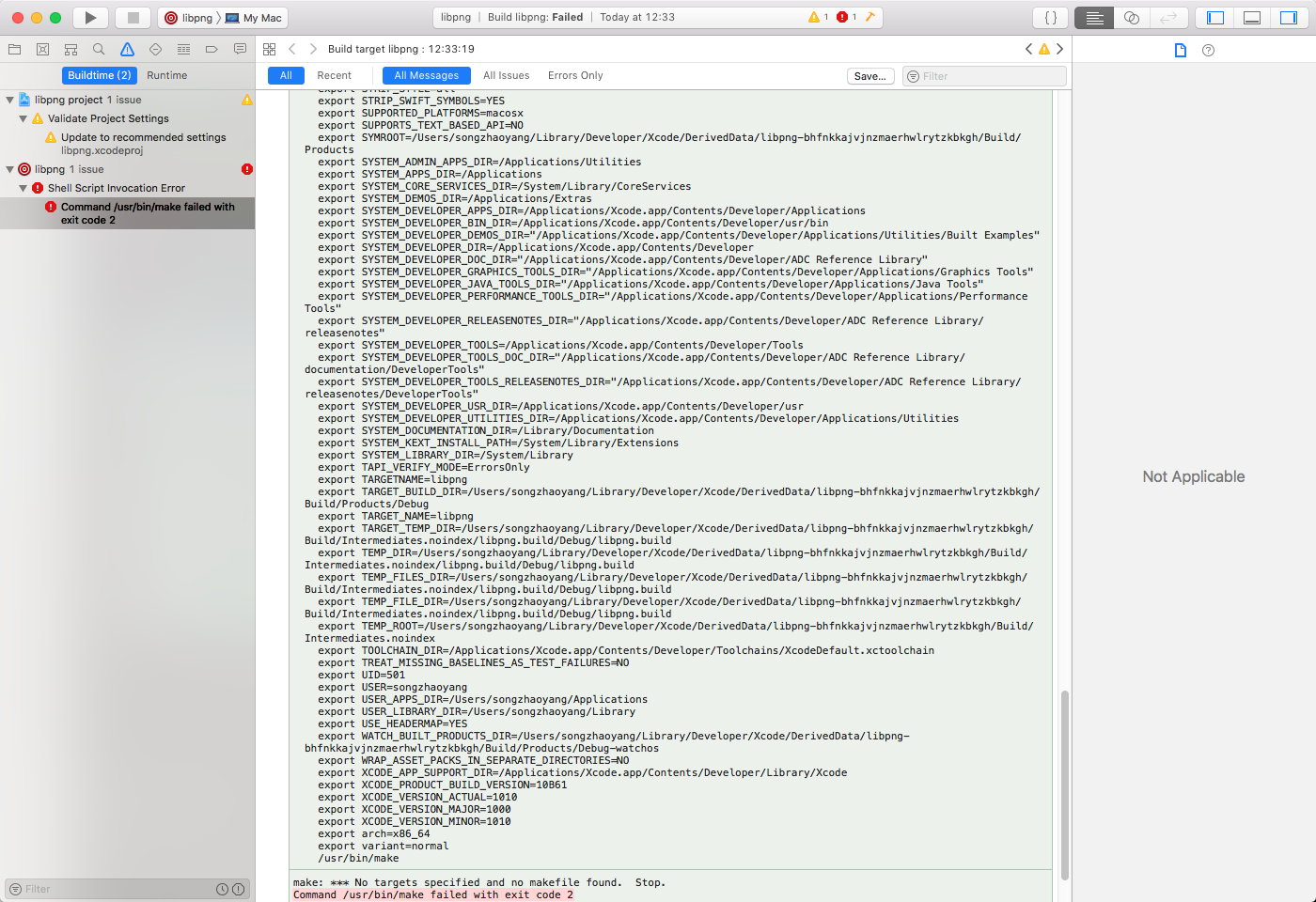 No targets specified and no makefile found. · Issue #282 · pnggroup/libpng · GitHub