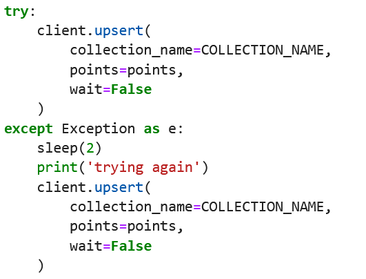 Upsert To A Collection Returns Timeout Error · Issue 1470 · Qdrantqdrant · Github