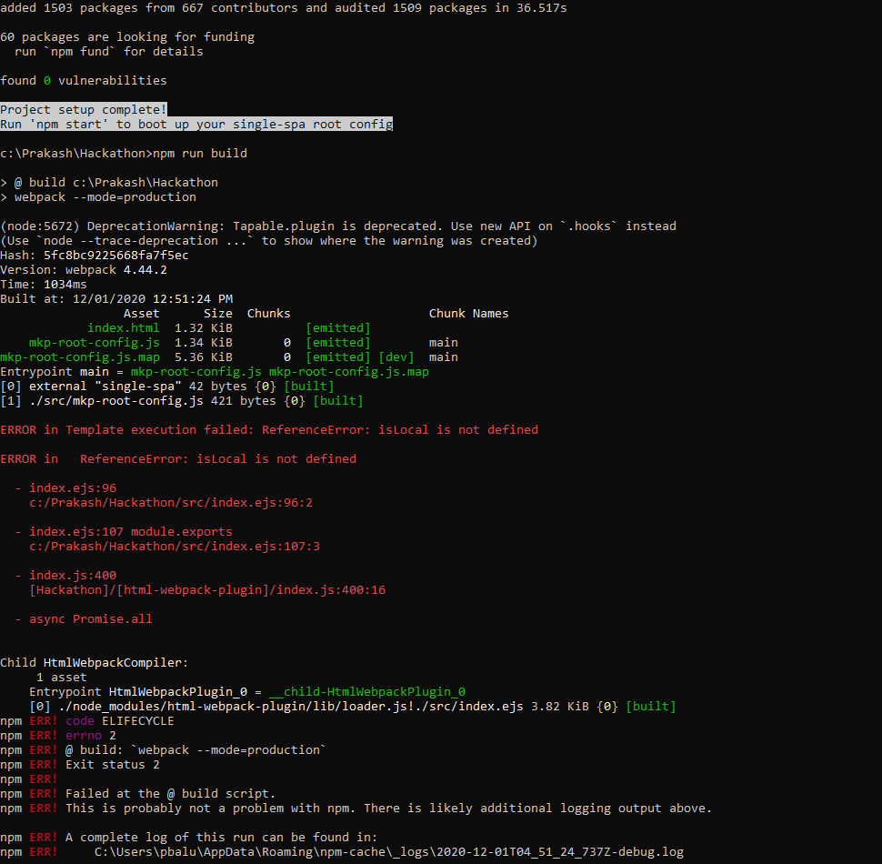 Root project created using 'create-single-spa' is not starting. Failing with ReferenceError ...