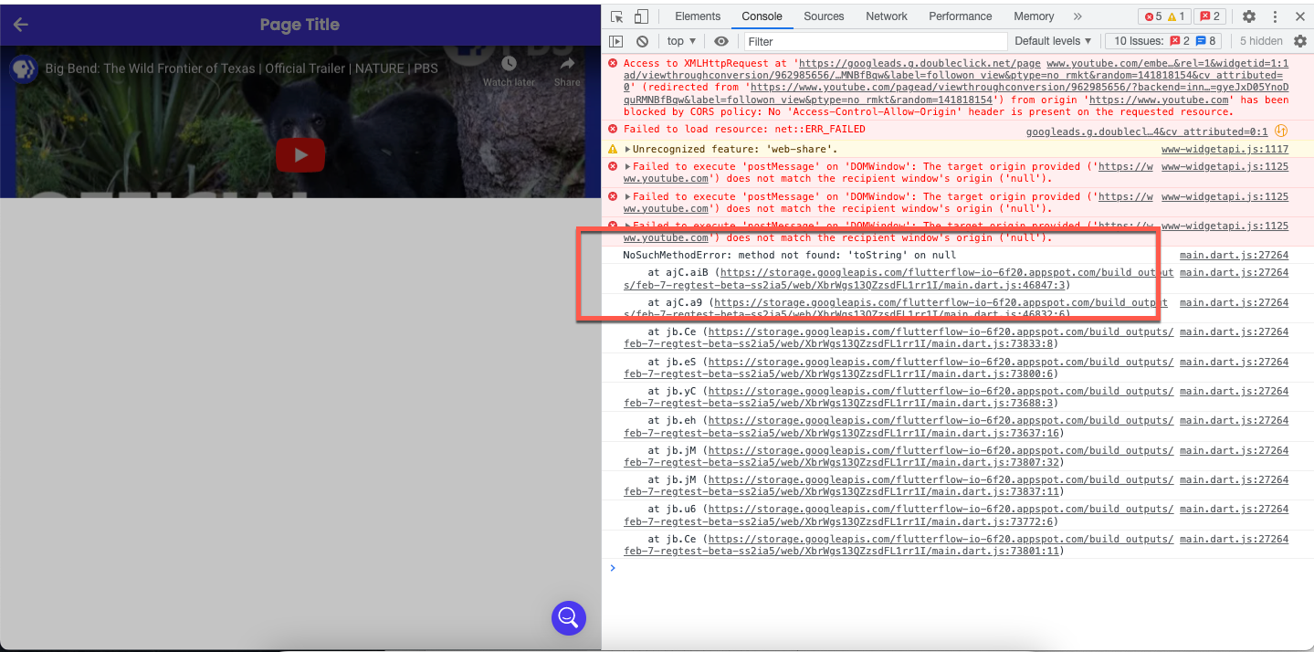 Using YouTubePlayer widget in Bottomsheet throws a bug · Issue #472 · FlutterFlow/flutterflow ...
