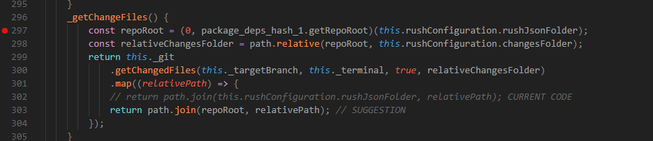 [rush] ChangeAction._getChangeFiles returns wrong paths for change files when rush.json is not ...