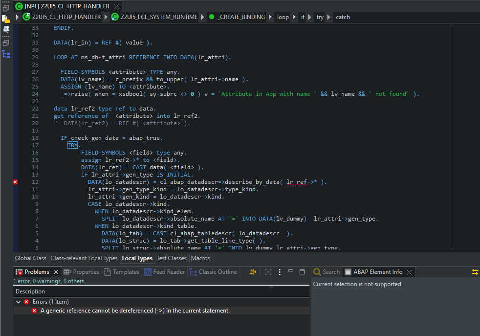 A generic reference cannot be dereferenced (->) in the current ...